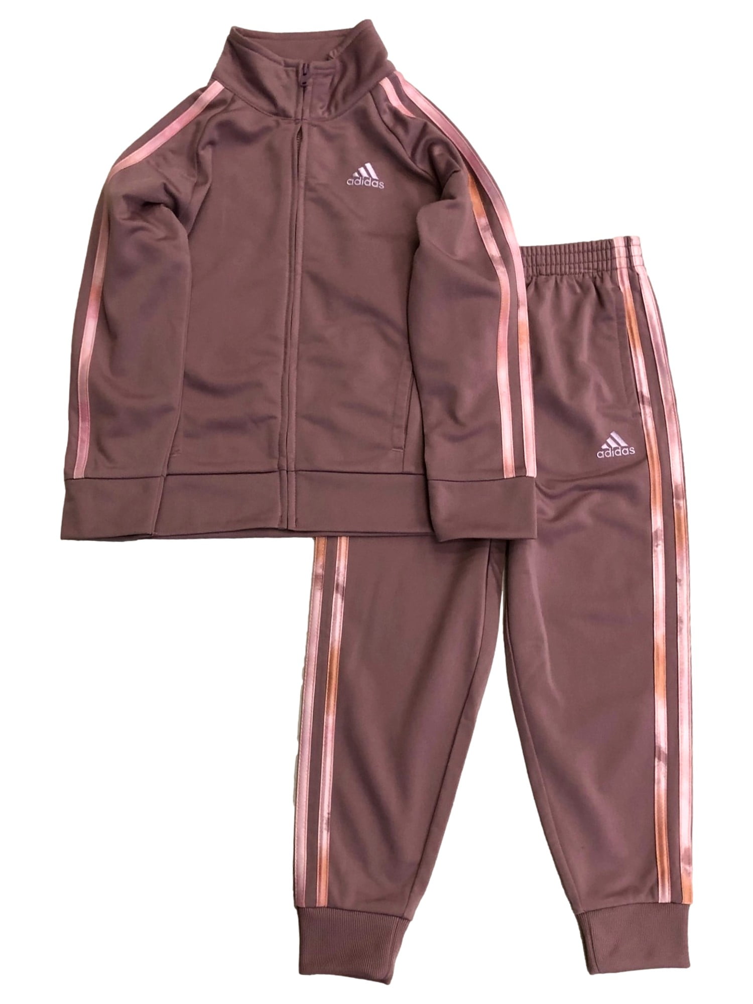 Adidas Girls 2pc Outfit Purple & Pink Track Suit Jogger Pants & Jacket ...