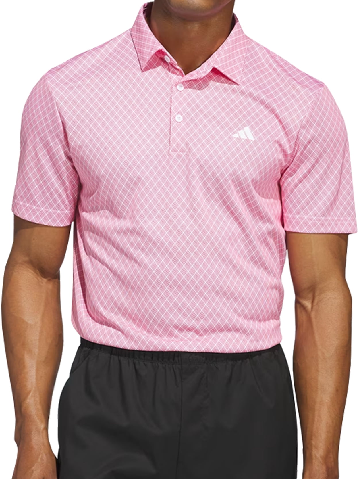 Adidas Golf Men's Core Allover Print Polo Golf Shirt, Large Pure Ruby/White - - Walmart.com