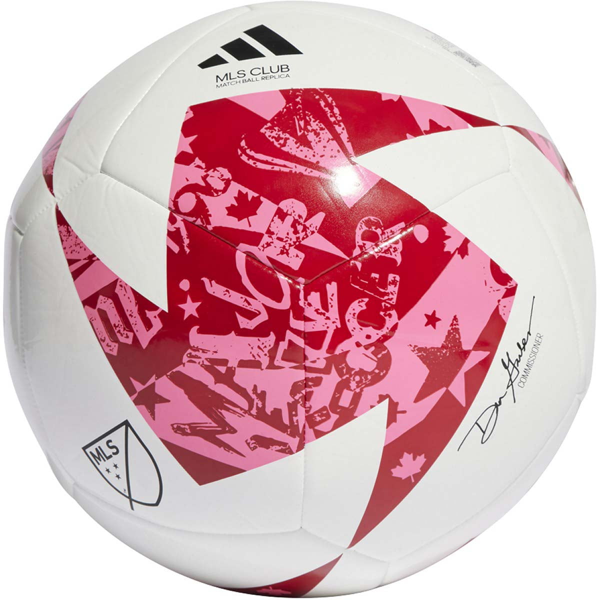 Adidas MLS Club Soccer Ball, White/Red, Size 4, Machine-Stitched, Butyl ...