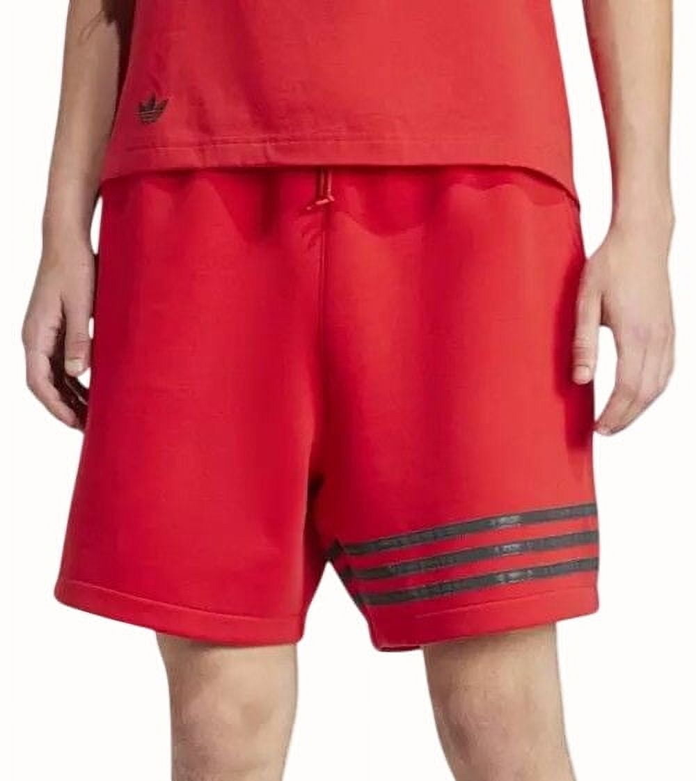 Adidas Men Neuclassic Red Striped Shorts Drawstring Waist Side Pockets ...