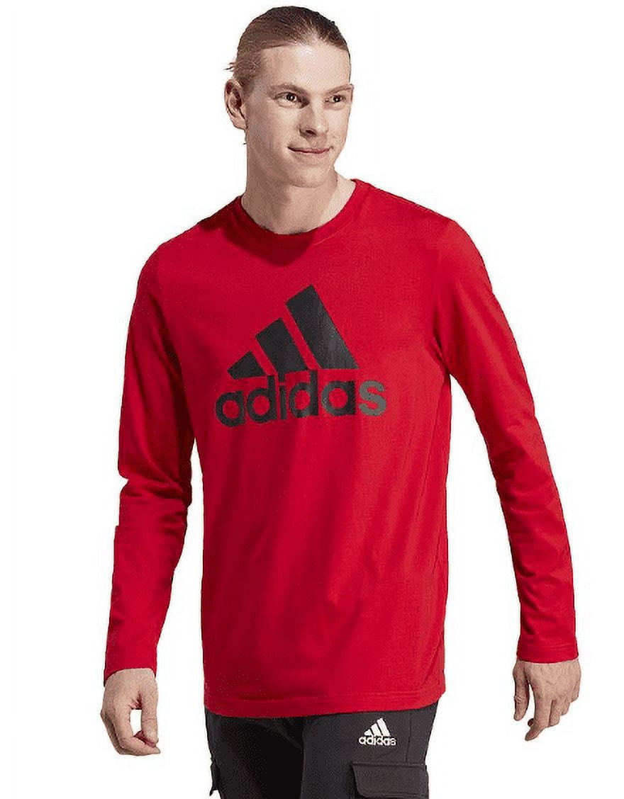 Adidas Men's Big & Tall Red Essentials Long Sleeve Tee, 2XLT - Walmart.com