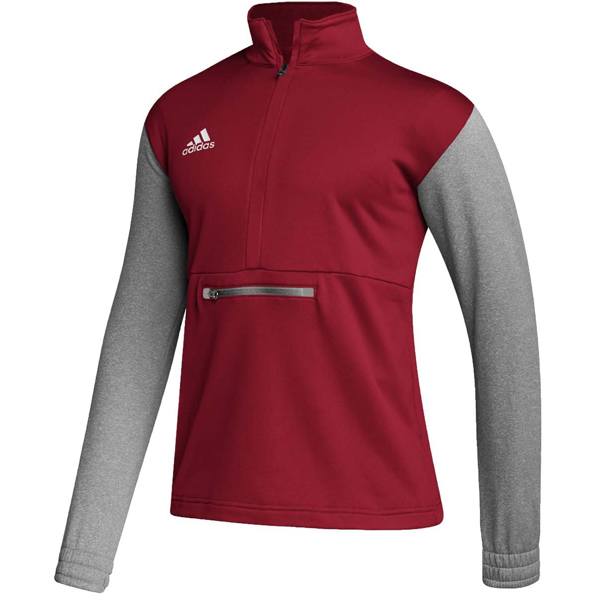 Adidas Men's Team Issue 1/4 Zip Pullover Red | Gray S - Walmart.com