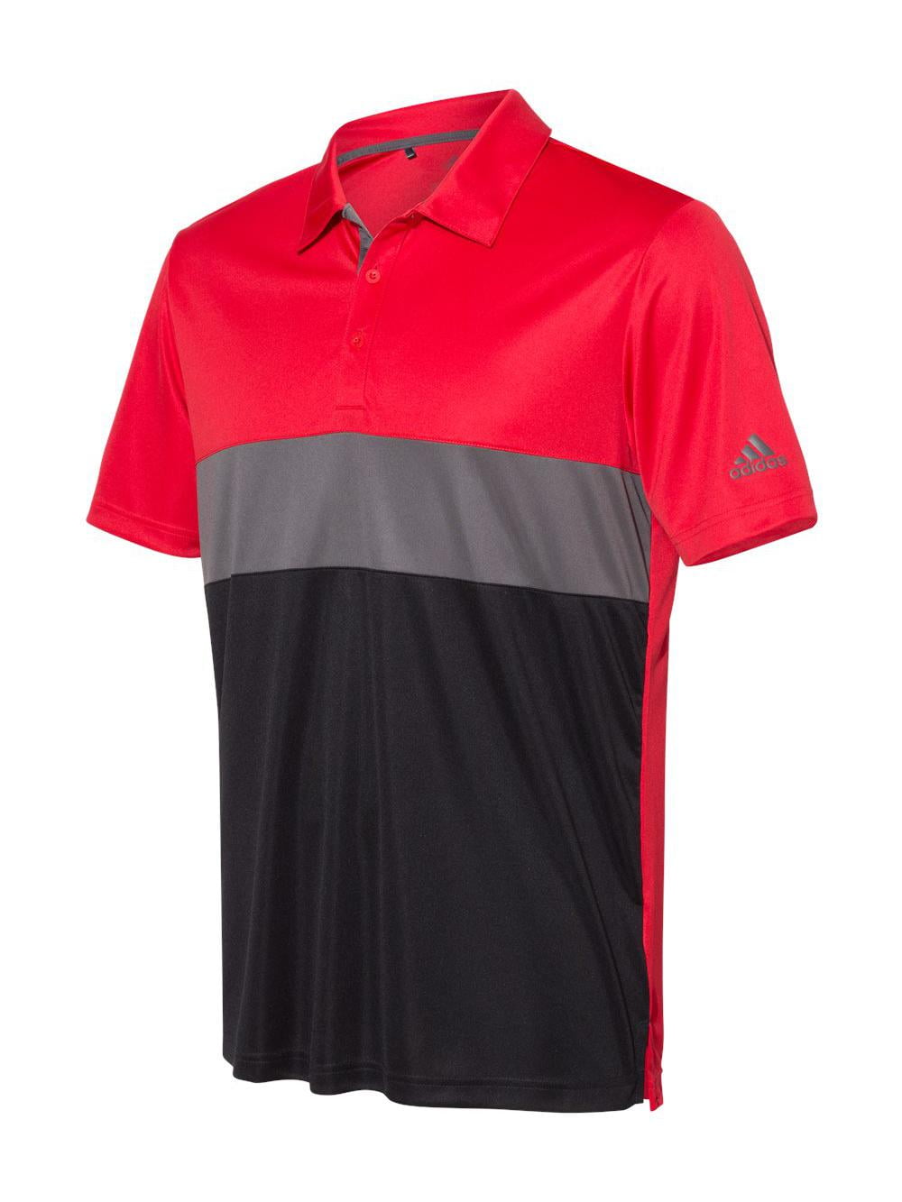 Adidas - Merch Block Polo - A236 - Collegiate Red/ Grey Five/ Black ...