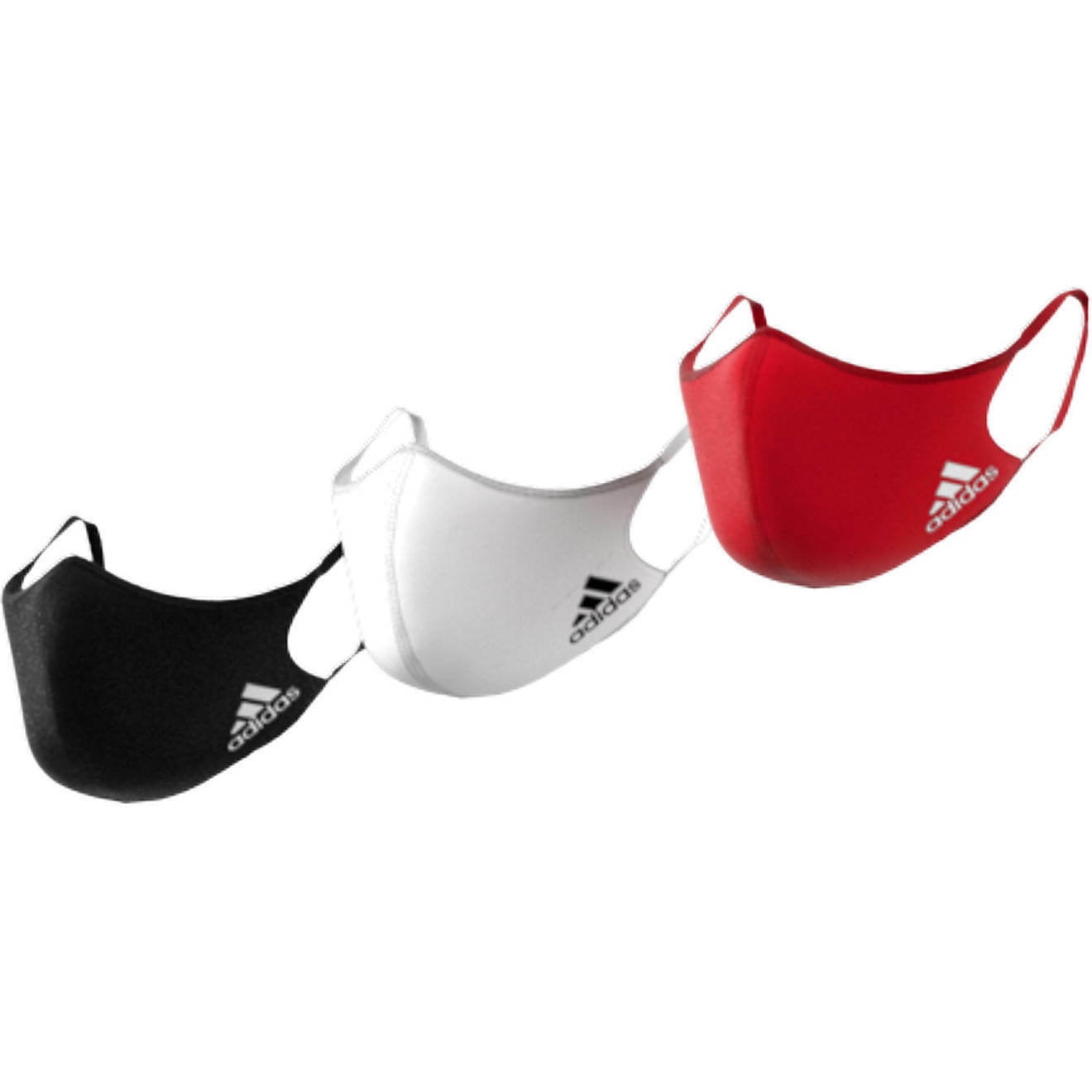 Adidas Unisex Face Covers Facemasks 3-Pack, Black/White/Red, Size S ...