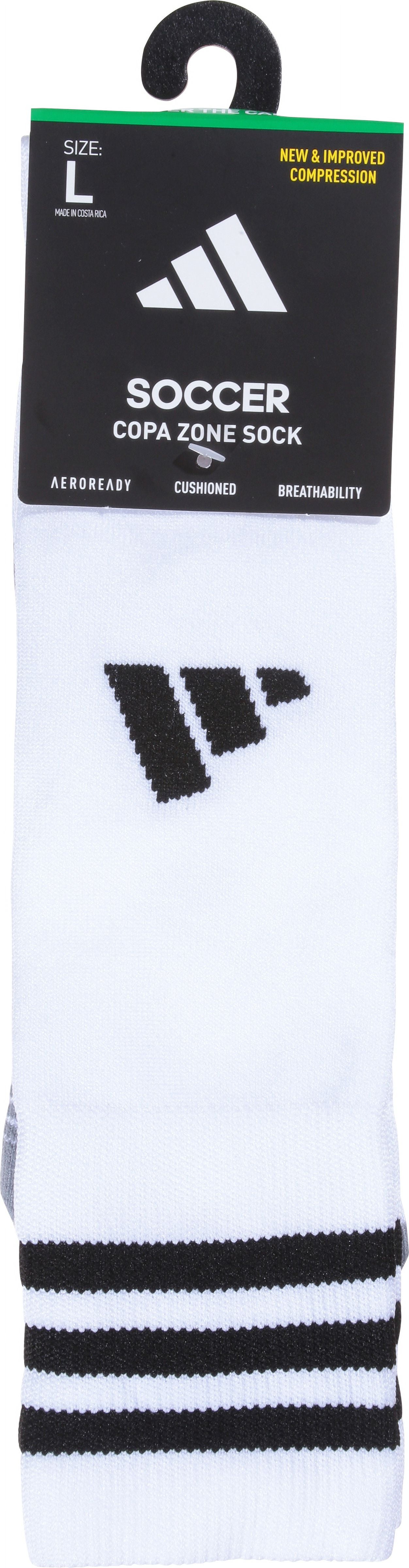 Adidas White/Black Soccer Copa Zone Sock Size L 1 ea - Walmart.com