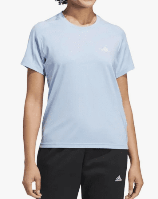 Adidas Women's Short Sleeve Stretch Active Tee Shirt Blue Medium ...