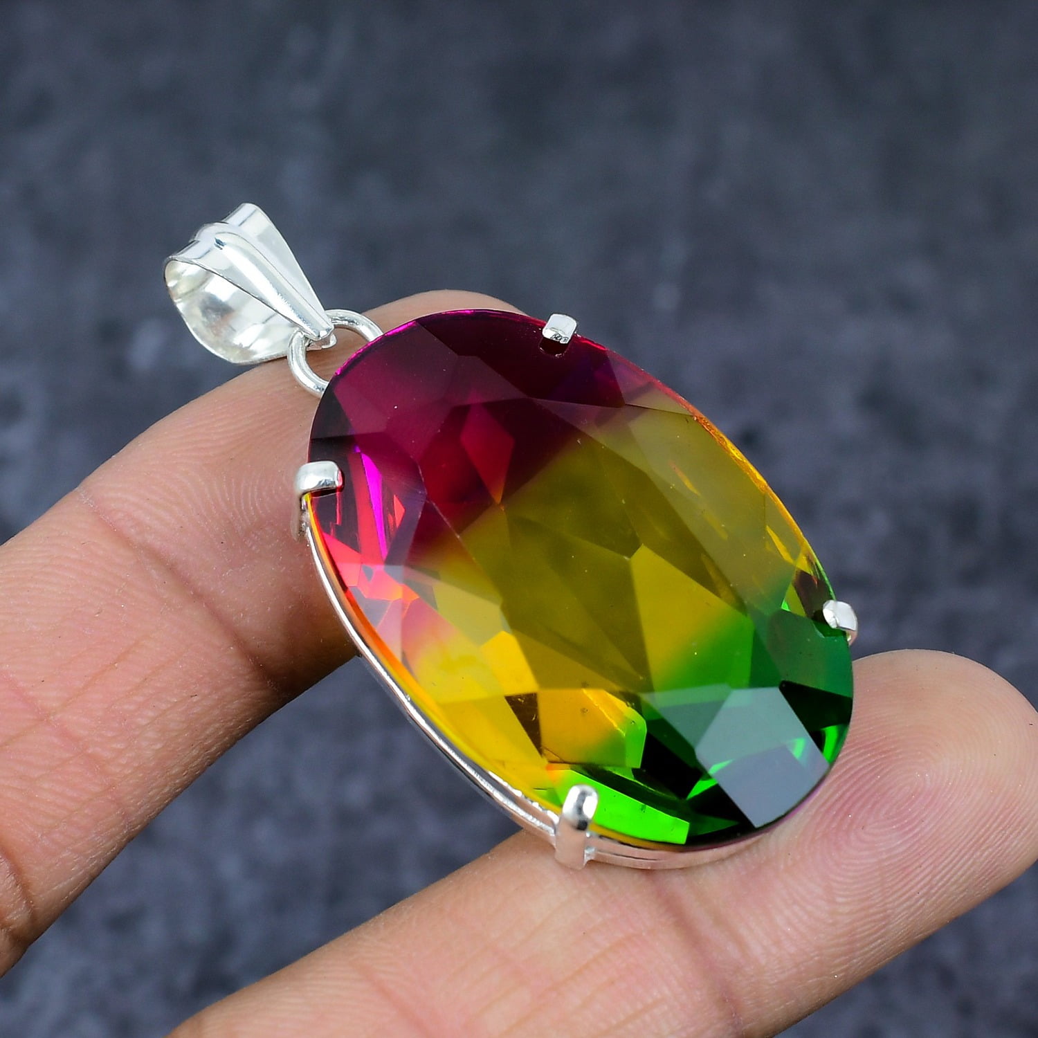 Adidev 30 Carat AAA Multi Tourmaline Gemstone Oval Shape Multicolor ...