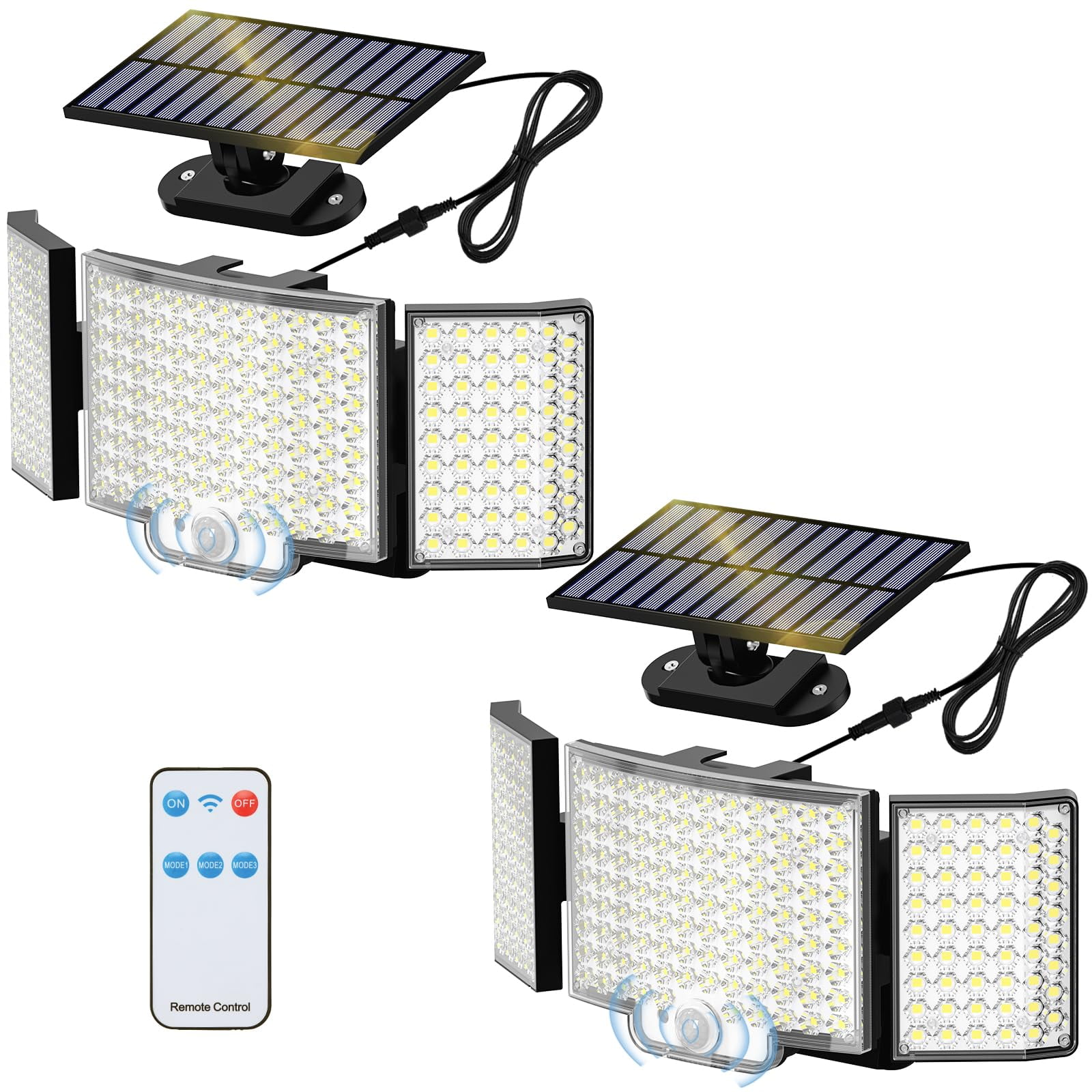 Adiding Solar Lights Outdoor, 3500LM 212 LEDs Flood Light 270° Wide ...