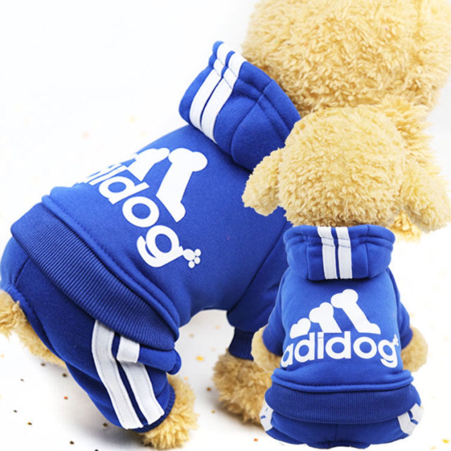Adidog Signature Tracksuit Hoodie, Ultra Soft Cotton, Blue, Small ...