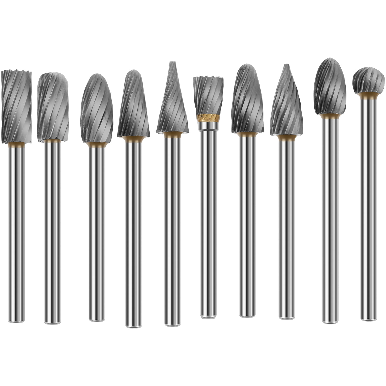 Adifare 10Pcs Carbide Burr Set Tungsten Steel Die Grinder Rotary File ...