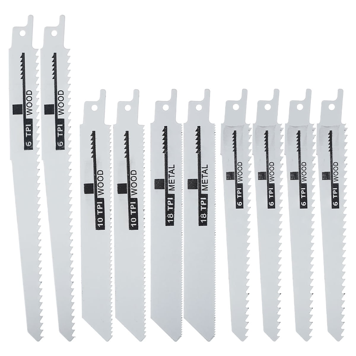 Adifare 10Pcs Reciprocating Saw Blade Set Sharp Metal Assorted Pruning ...