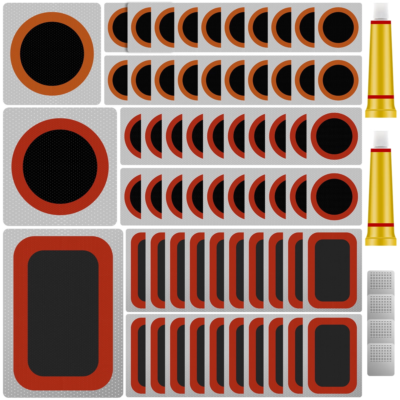 Adifare 114Pcs Bike Tire Repair Kit Rubber Bicycle Repair Patch Set ...