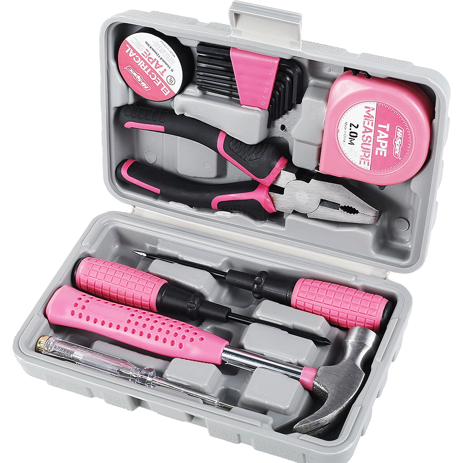Adifare 13Pcs Household Tool Kit Multipurpose Pink Home Hand Tool Set ...