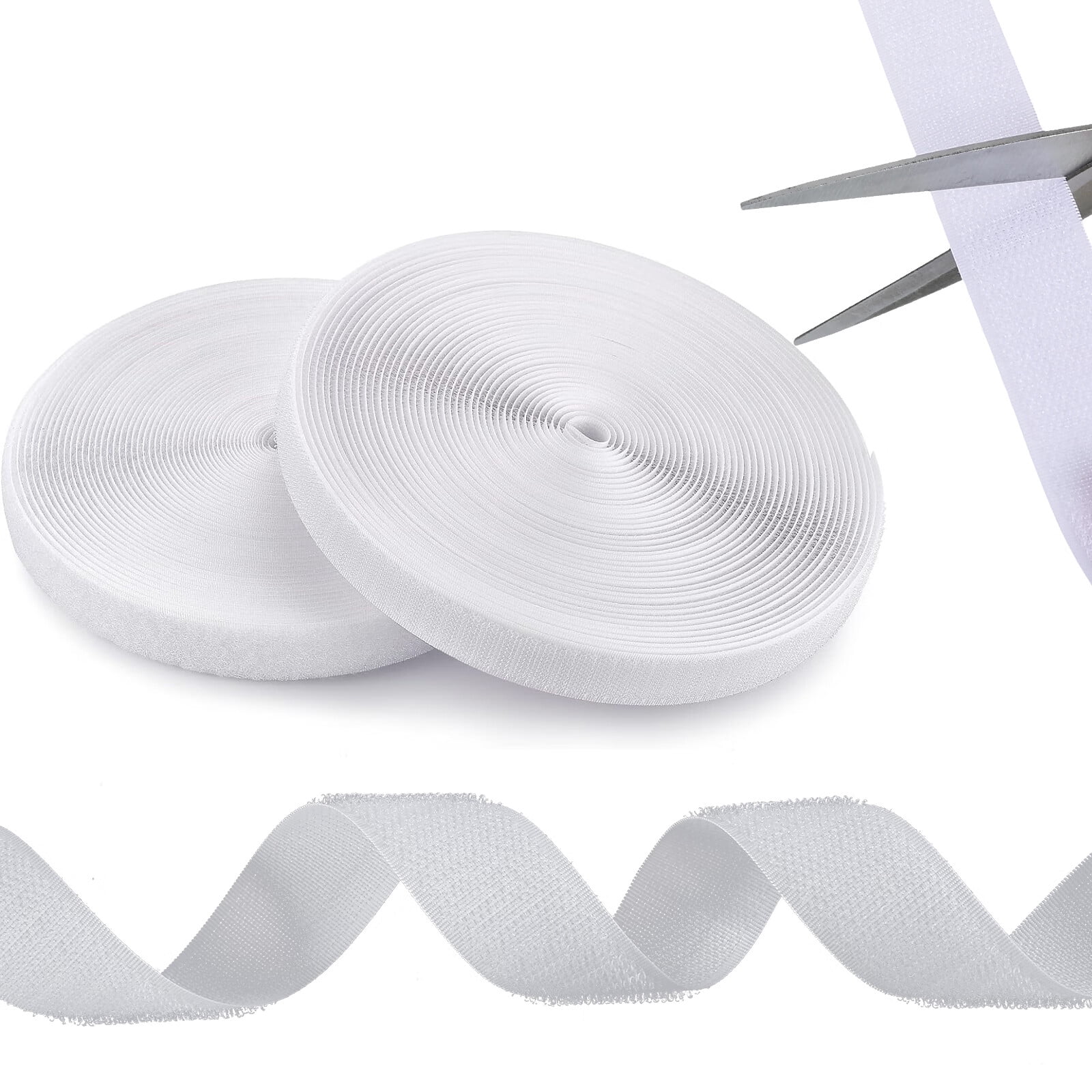 Adifare 2/4Pcs Hook and Loop Tape Sticky Back Fastener Roll 82FT×1inch ...