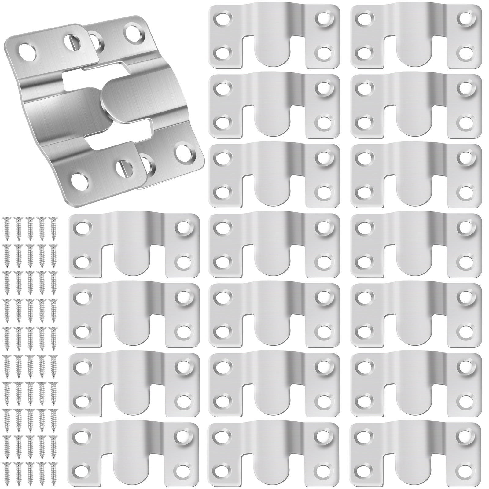 Adifare 20/30Pcs Flush Mount Bracket Stainless Steel Interlocking ...