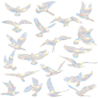58pcs Rainbow Window Clings, Clouds and Raindrops Reflective Bird Anti ...