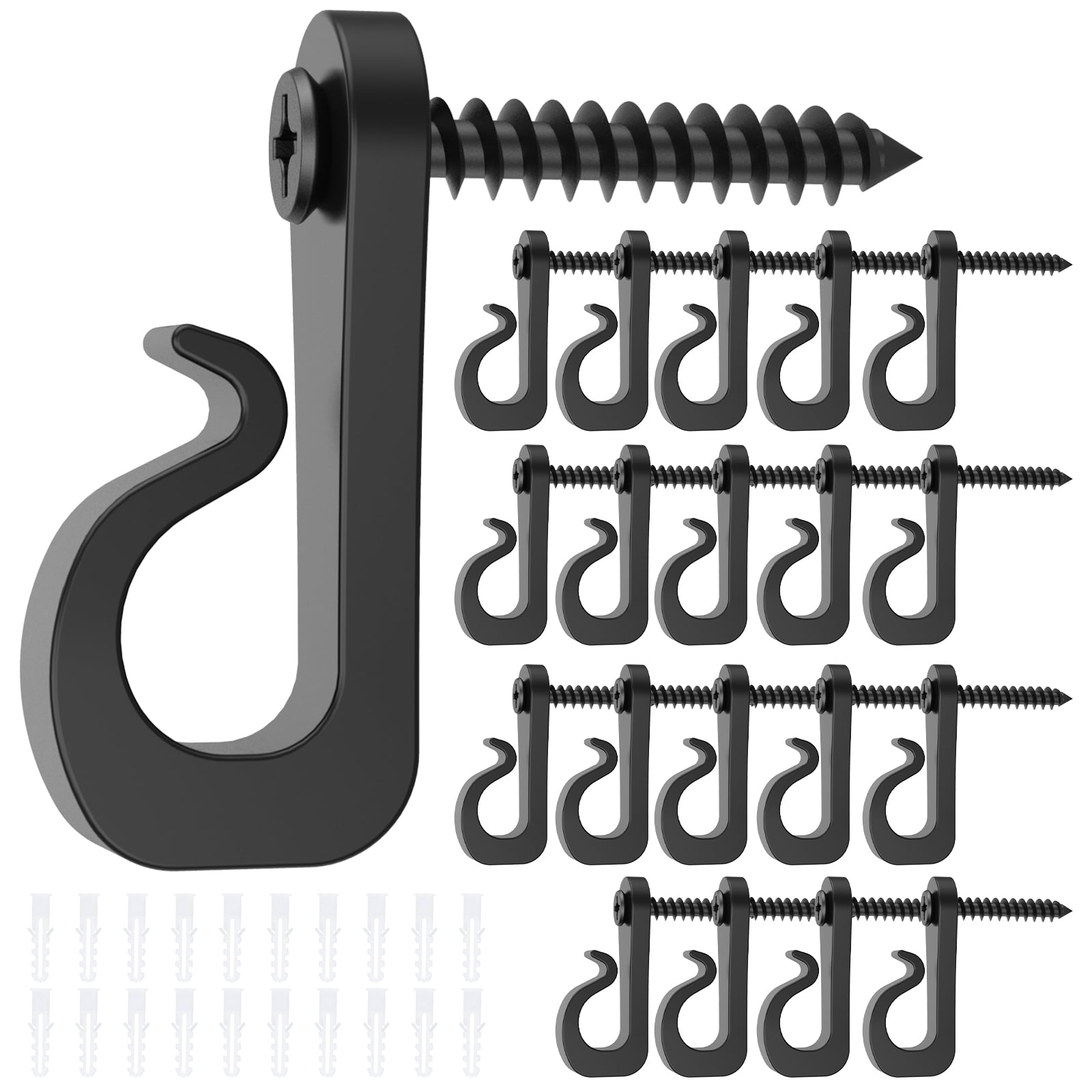 Adifare 20Pcs Q-Hanger Hooks Light Hanger Hooks String Light Hooks Set ...