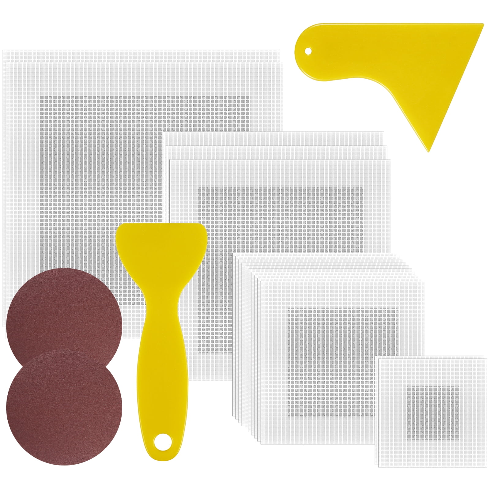 Adifare 21Pcs Drywall Repair Kit 2/4/6/8in Fiberglass Mesh Crack Patch ...