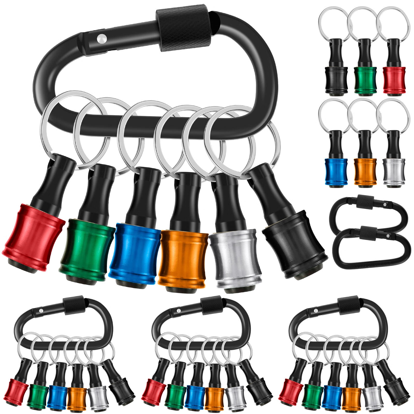 Adifare 24Pcs 1/4 Inch Hex Shank Screwdriver Bit Holder Aluminum Alloy ...