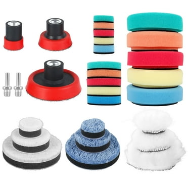 POLIWELL 11Pcs 6 inch Car Polishing Buffing Sponge Pads Kit Wool Bonnet ...