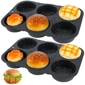 Lurch Hamburger Bun Silicone Baking Pan, Flexiform Non-Stick Mold Ø 3 ...