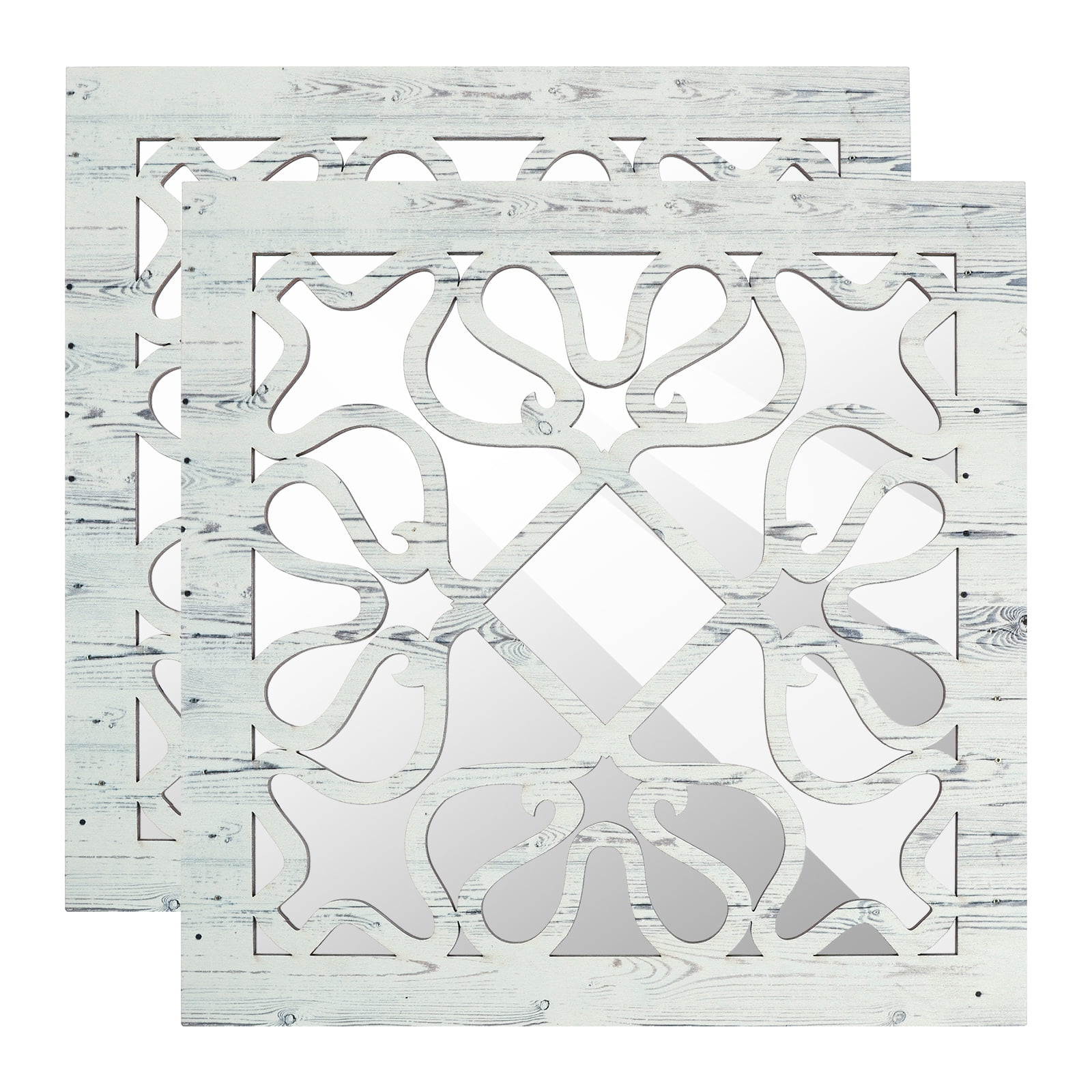 Adifare 2Pcs Square Wall Mirror Decor Fashion Entry Mirror Vintage ...