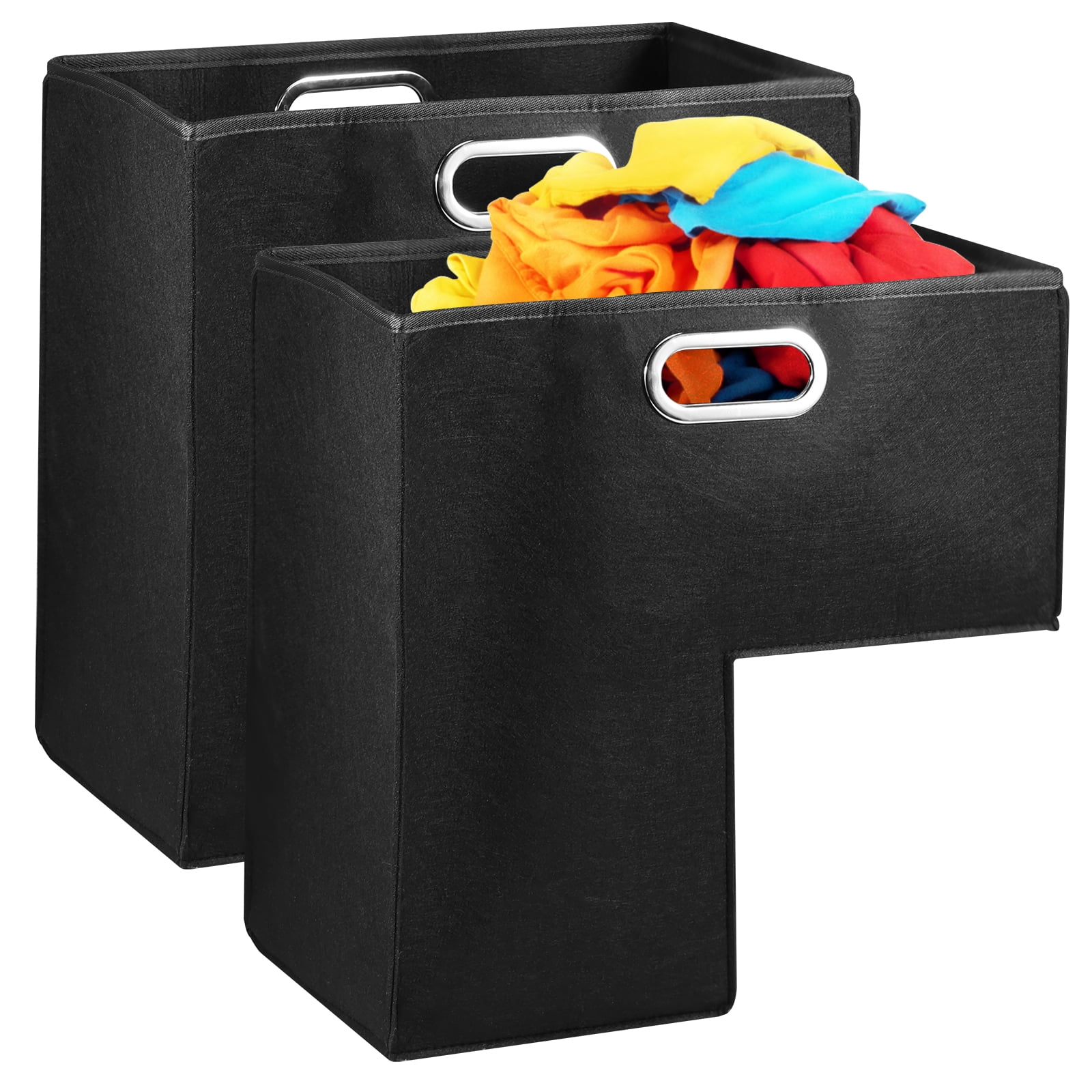 Adifare 2Pcs Stair Basket with Stainless Steel Handle L-Shape Staircase ...