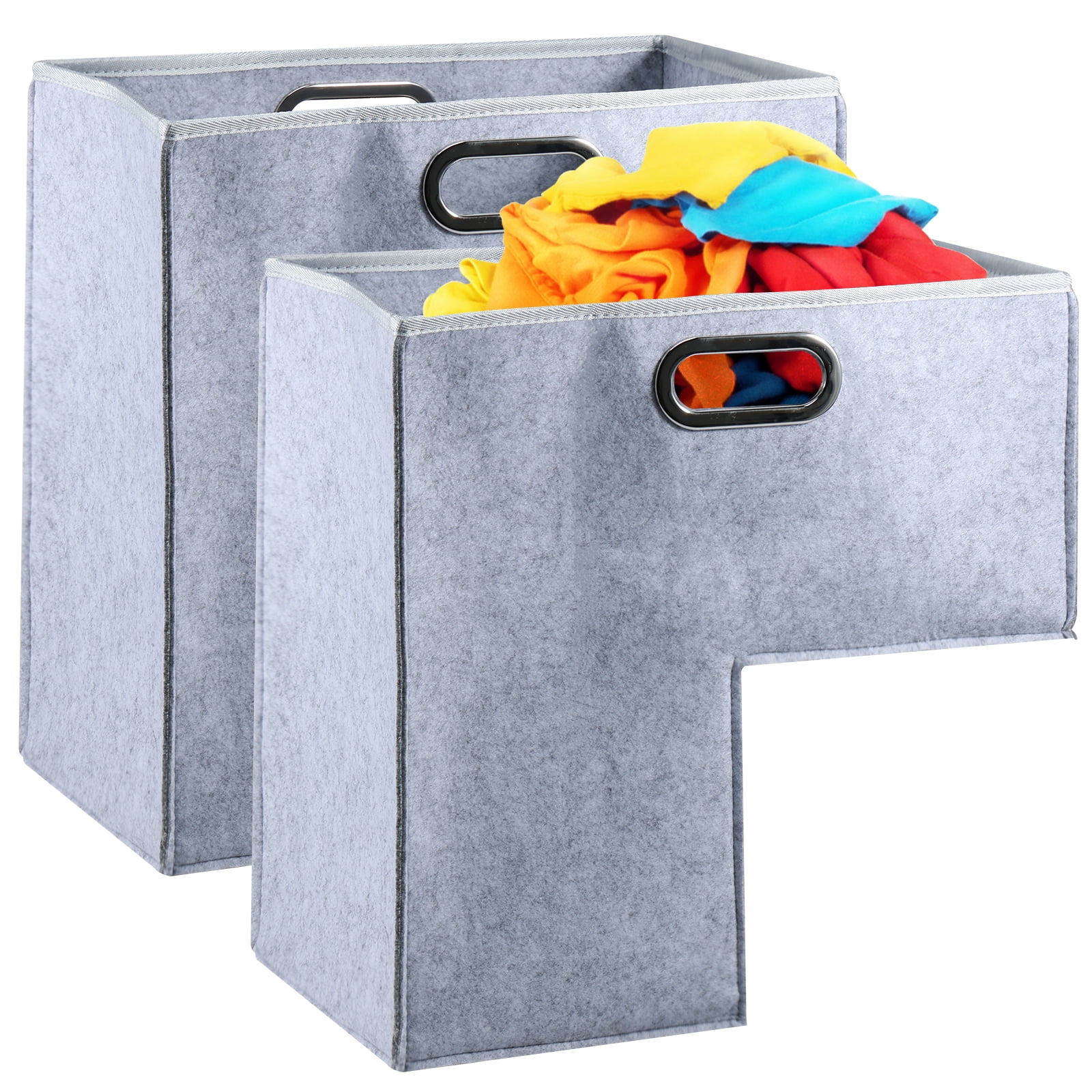 Adifare 2Pcs Stair Basket with Stainless Steel Handle L-Shape Staircase ...