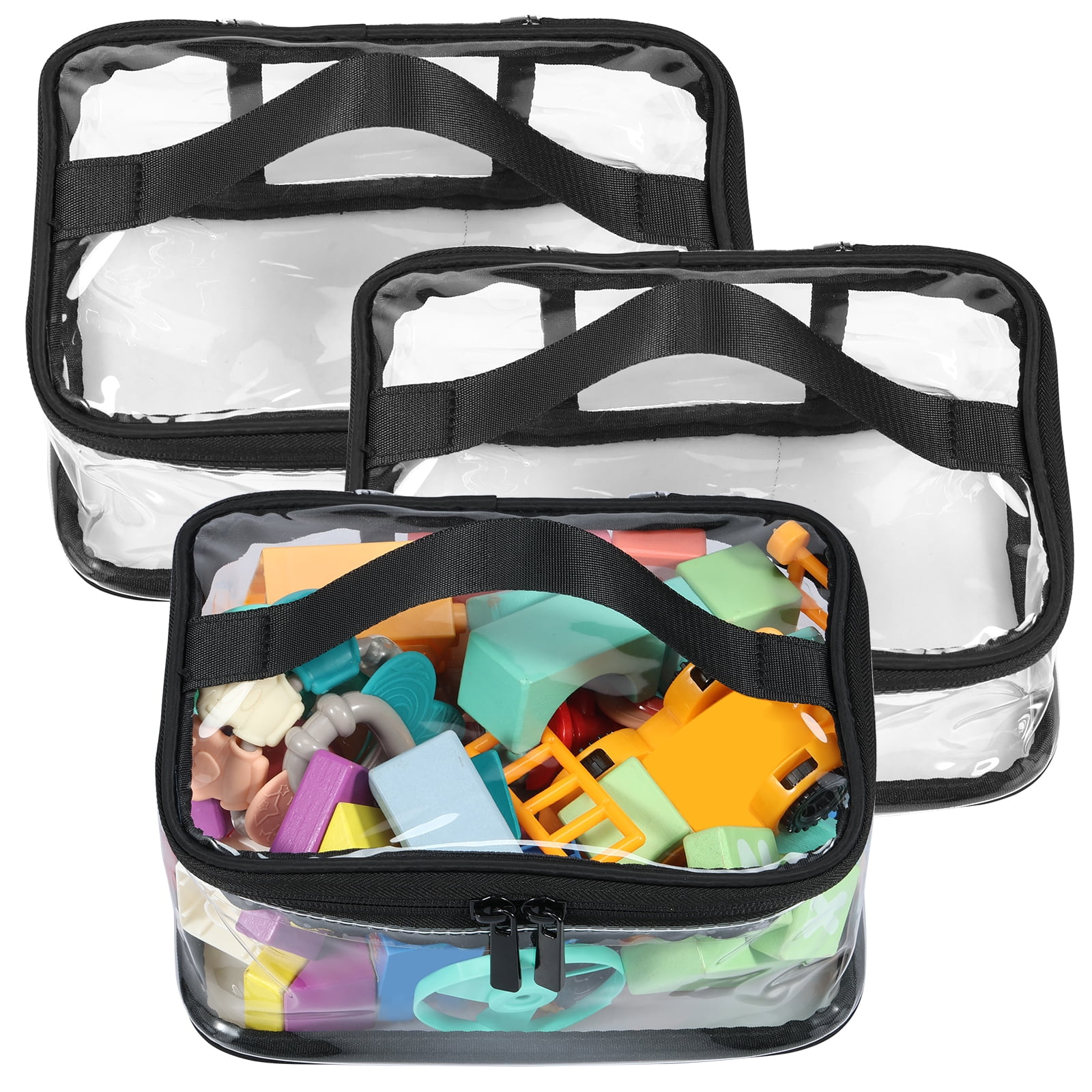 Adifare 3 Pcs Toy Storage Bags Clear PVC Toy Organizing Bags with ...
