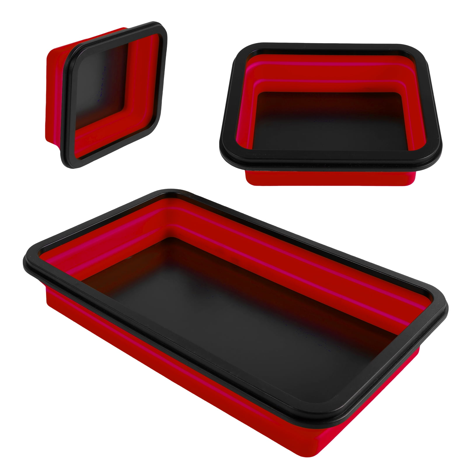 Adifare 3Pcs Collapsible Magnetic Parts Tray Set Silicone Foldable ...