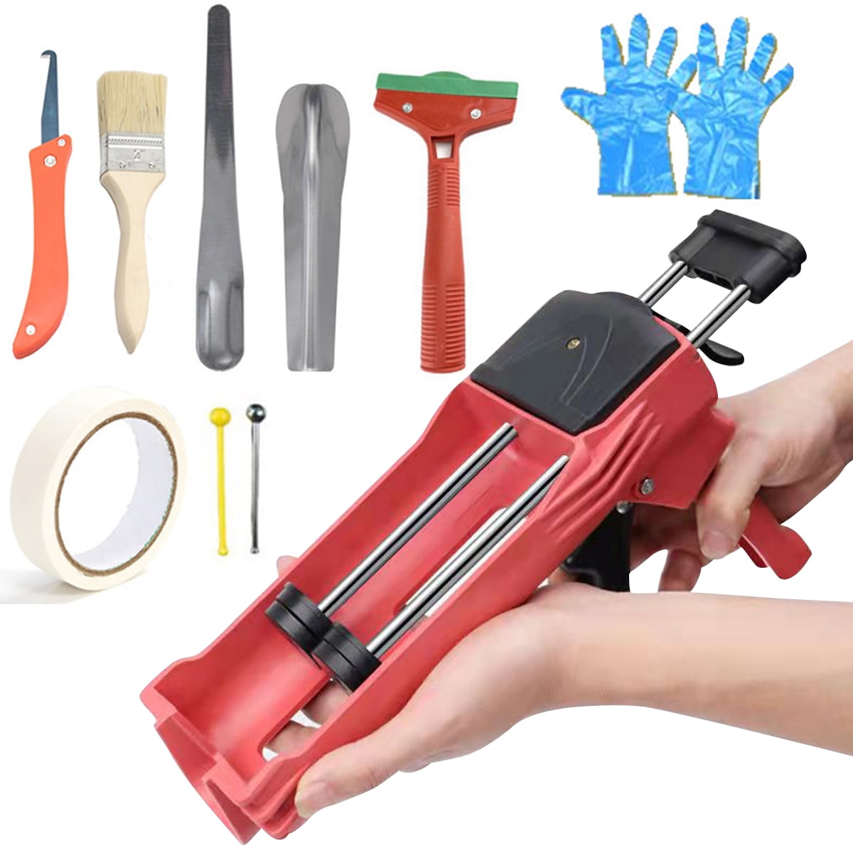 Adifare 400ml Manual Caulking Tool Kit Dual Component Cartridge ...
