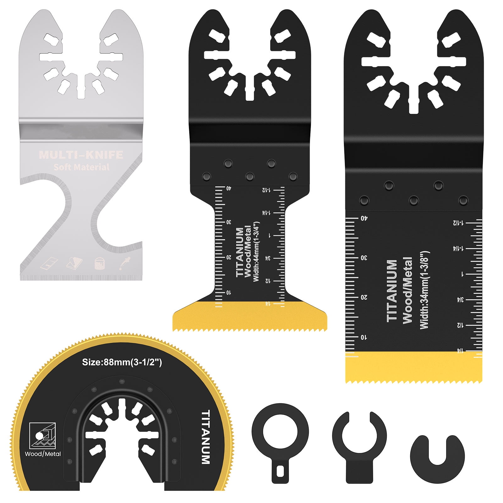 Adifare 4Pcs Oscillating Saw Blade Titanium Bimetal Oscillating ...