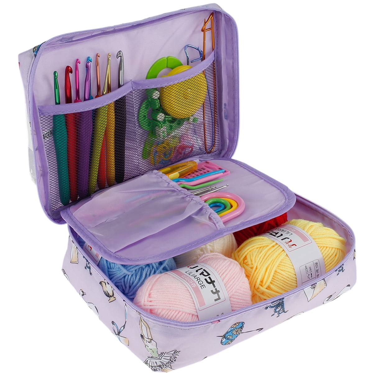 Adifare 59 Pcs Crochet Hooks Kit Knitting Starter Kit for Adults ...