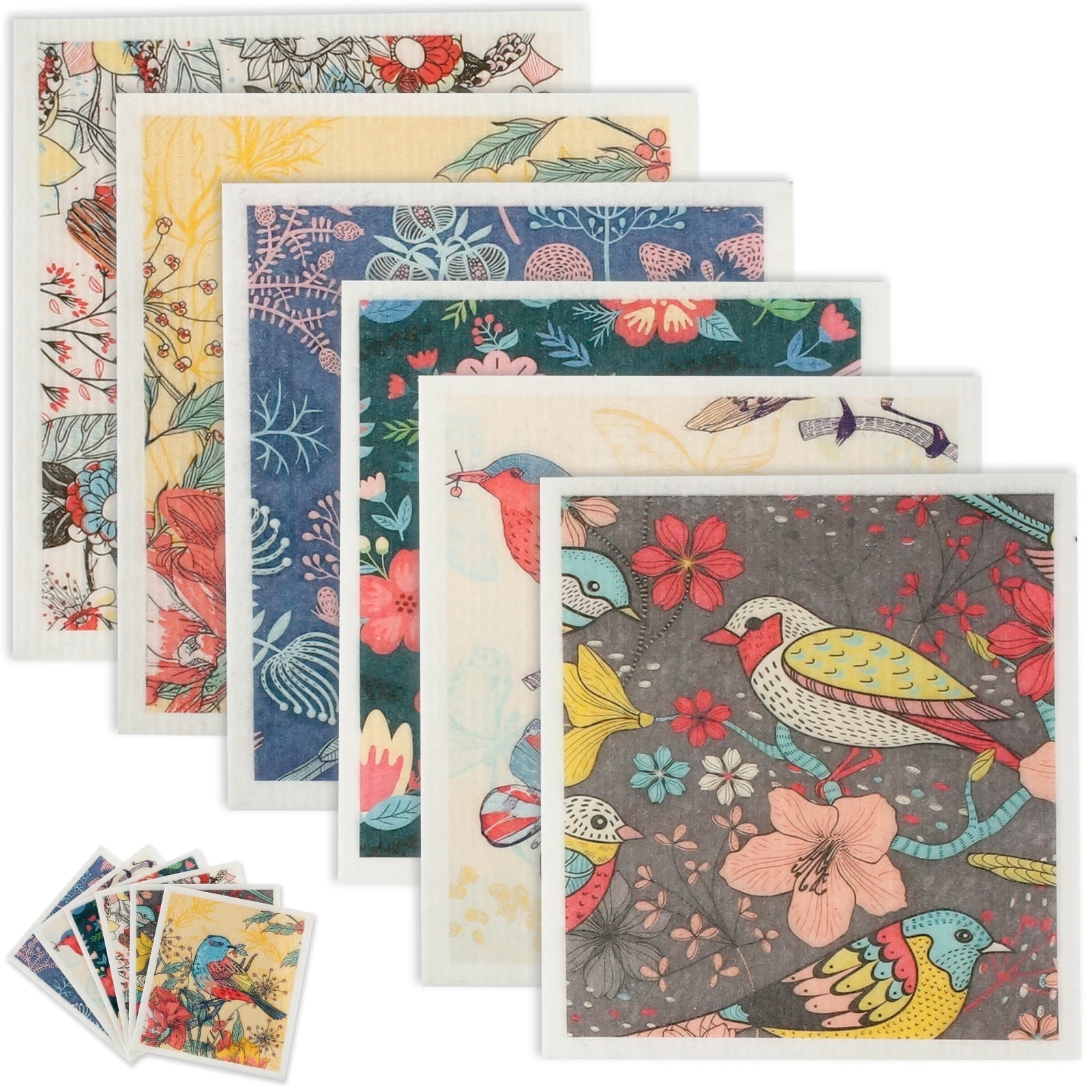 Hvxrjkn 6Pcs Swedish Dishcloths Reusable Kitchen Dish Towels Absorbent ...