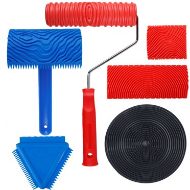 Muerk Wood Graining Tool Set, 6pcs 7" Fake Wood Grain Roller Painting ...