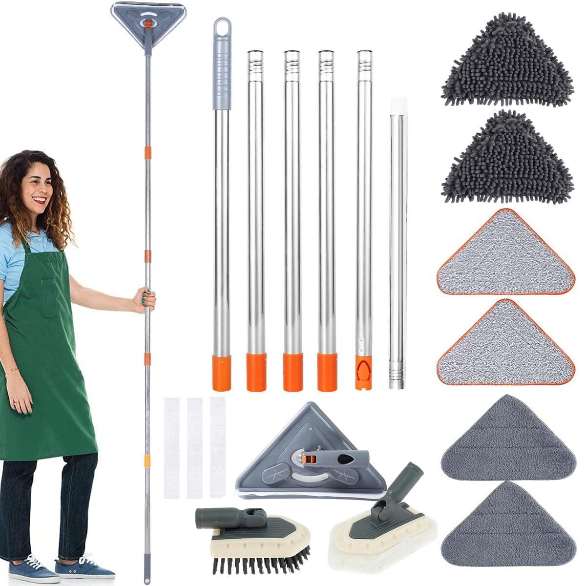 Adifare 82 Inch Wall Mop with Long Handle Wall Cleaning Mop with 39.8 ...