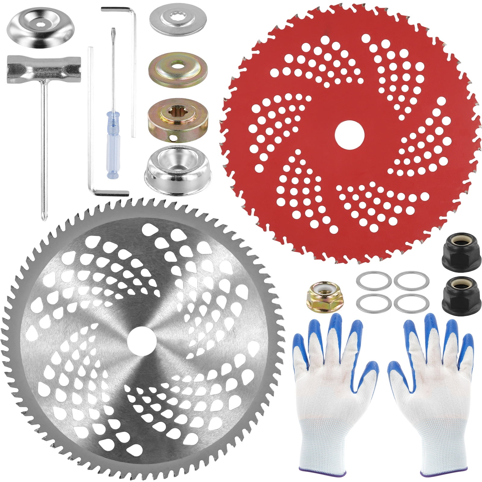 Adifare 9"36 Teeth Carbide Tip Brush Blade Metal Weed Trimmer Blade Set ...