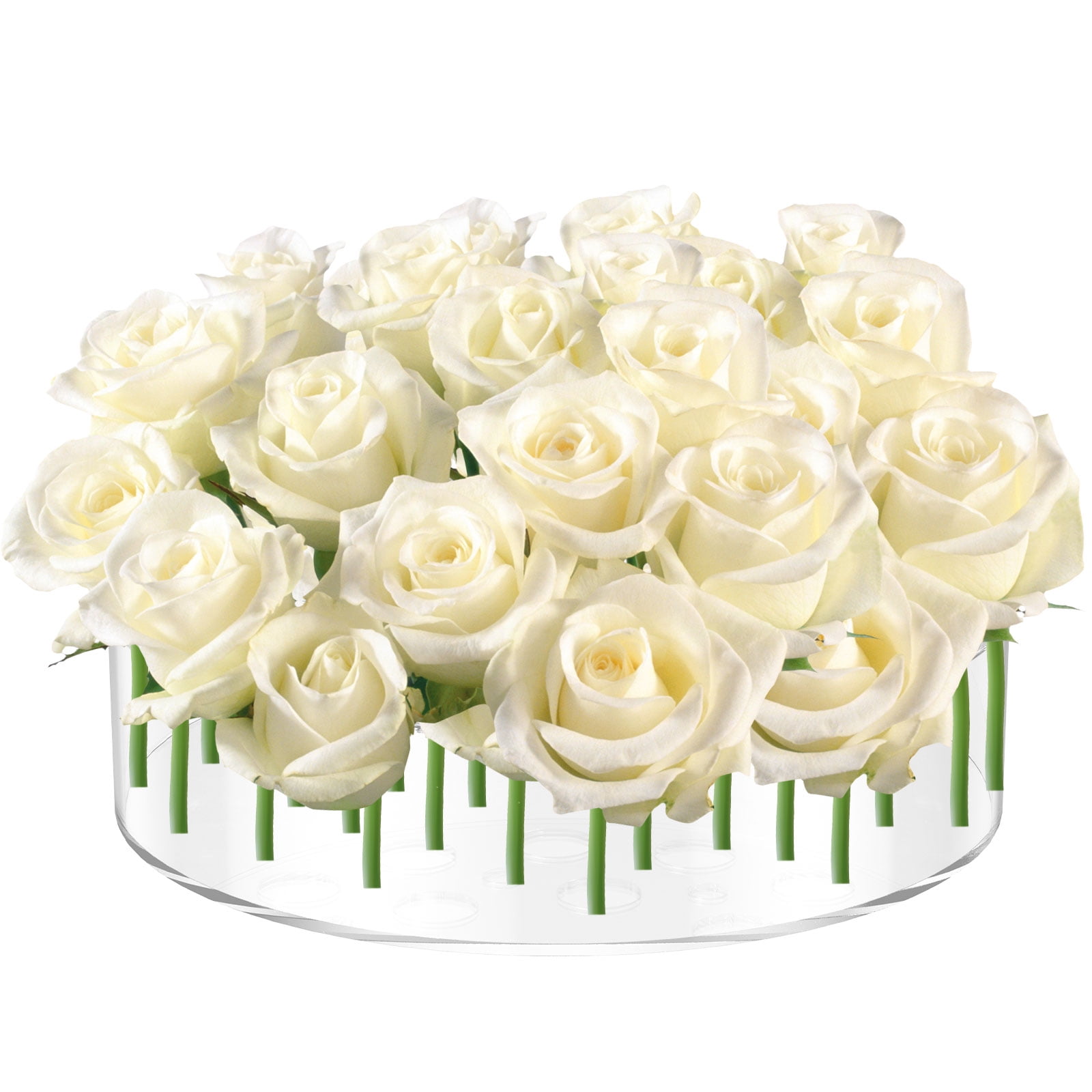 Adifare Acrylic Flower Vase Clear Round Acrylic Flower Holder Acrylic ...