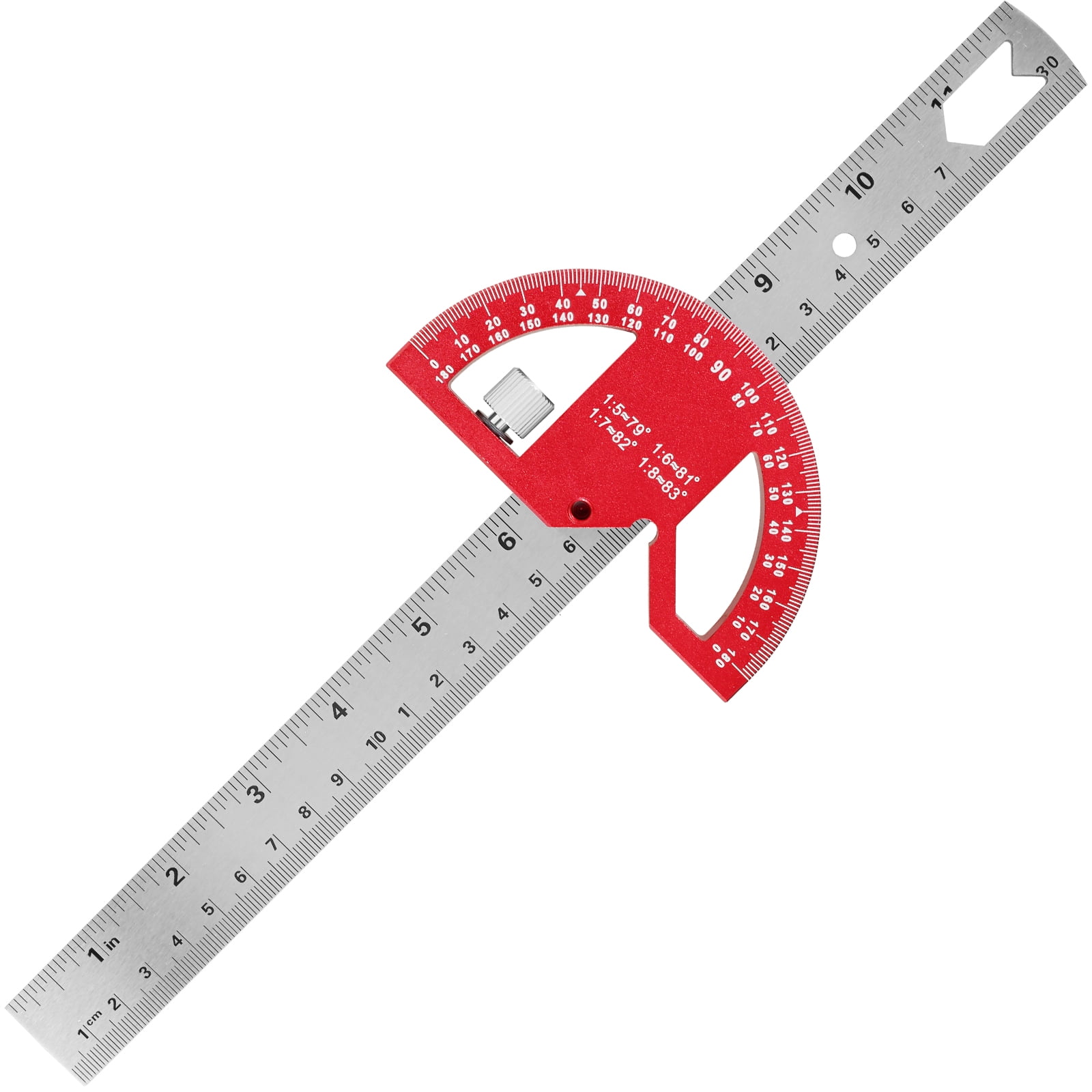 Adifare Angle Protractor Angle Finder Ruler 8/12inch Stainless Steel ...