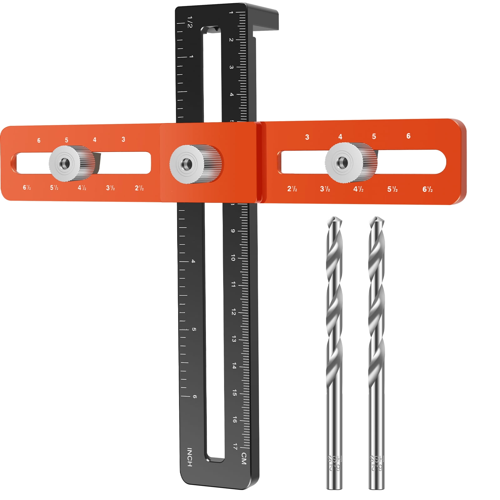 Adifare Cabinet Hardware Jig with 2 Drill Bit Aluminum Alloy Cabinet ...