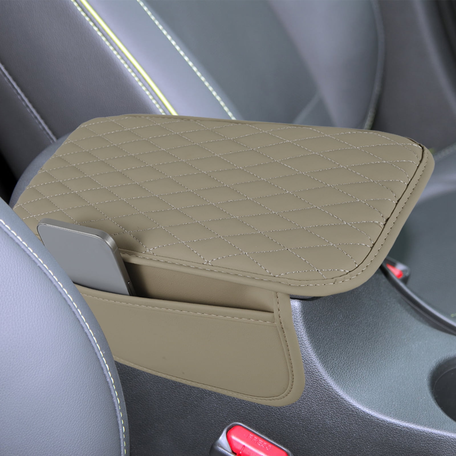 Adifare Car Armrest Box Pad,Car Center Console Cover Leather Car ...