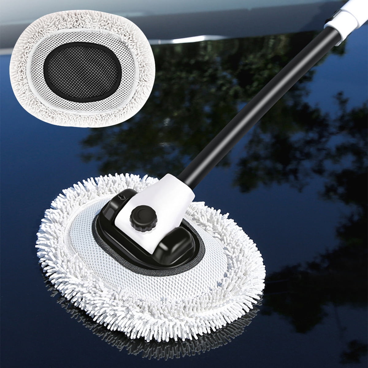 Adifare Car Wash Brush with Long Handle 15° Bend Car Cleaning Mop 90 ...