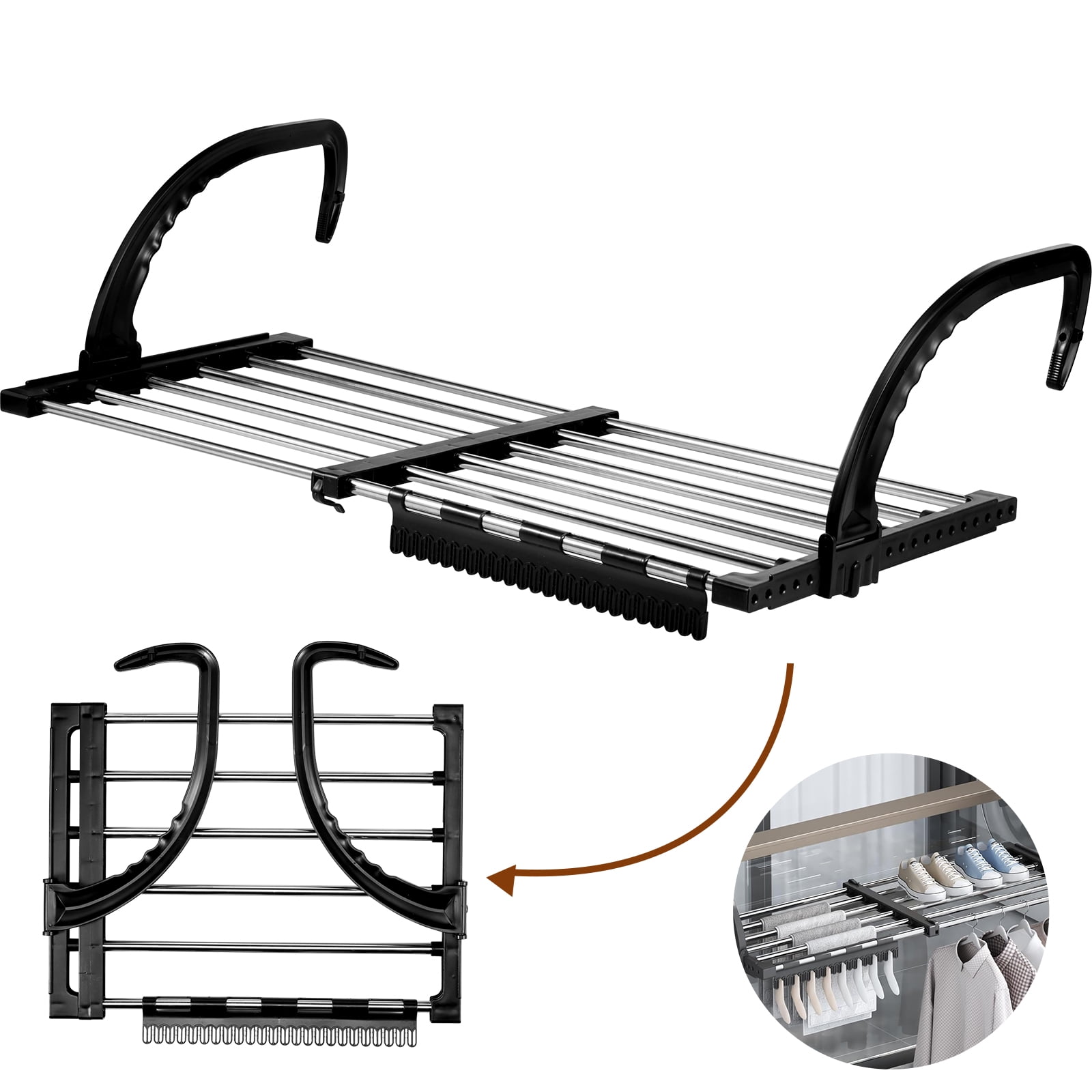 Adifare Clothes Drying Rack,Foldable Radiator Clothes Airer 42-72CM ...