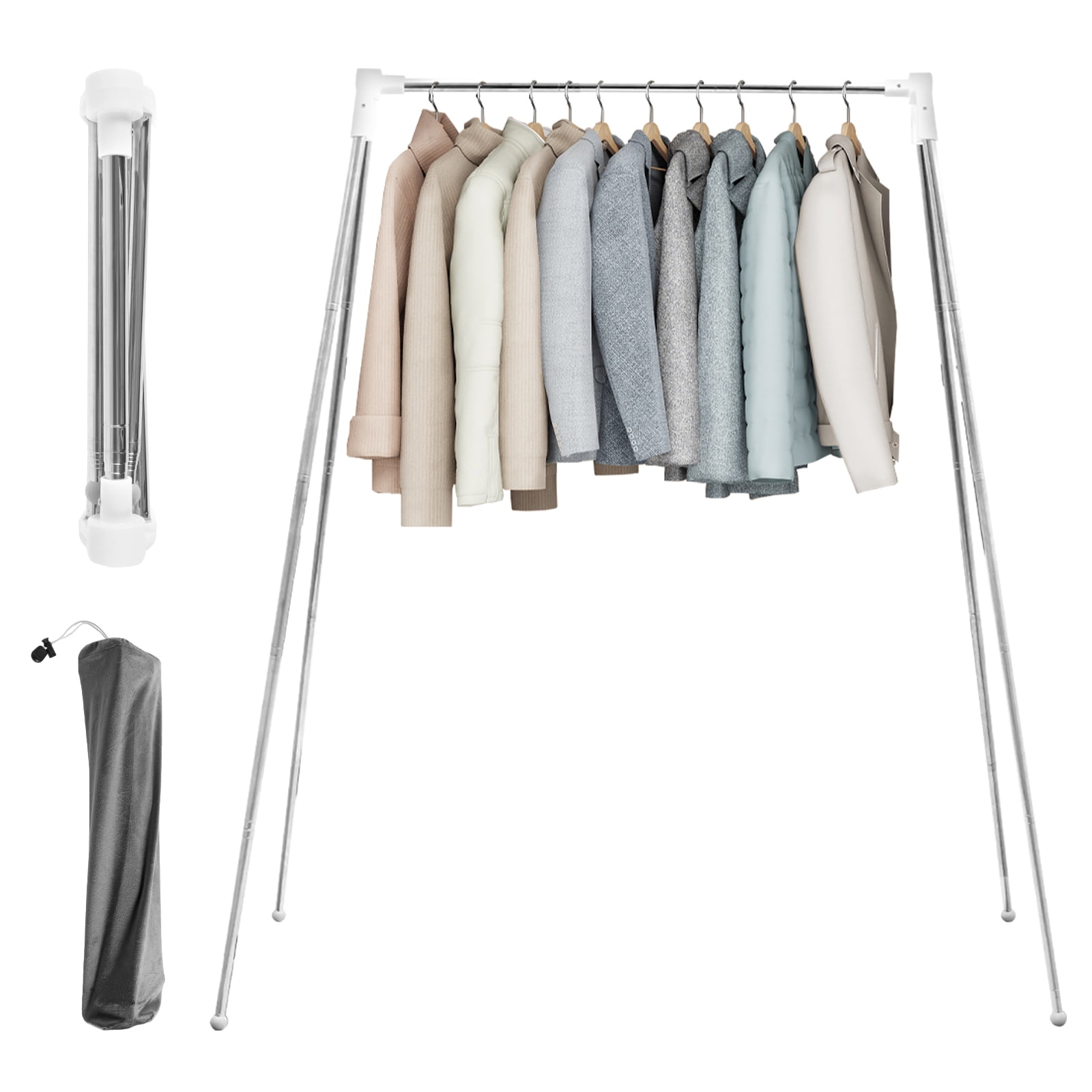 Adifare Clothes Rack,Portable Triangle Garment Rack Stainless Steel ...