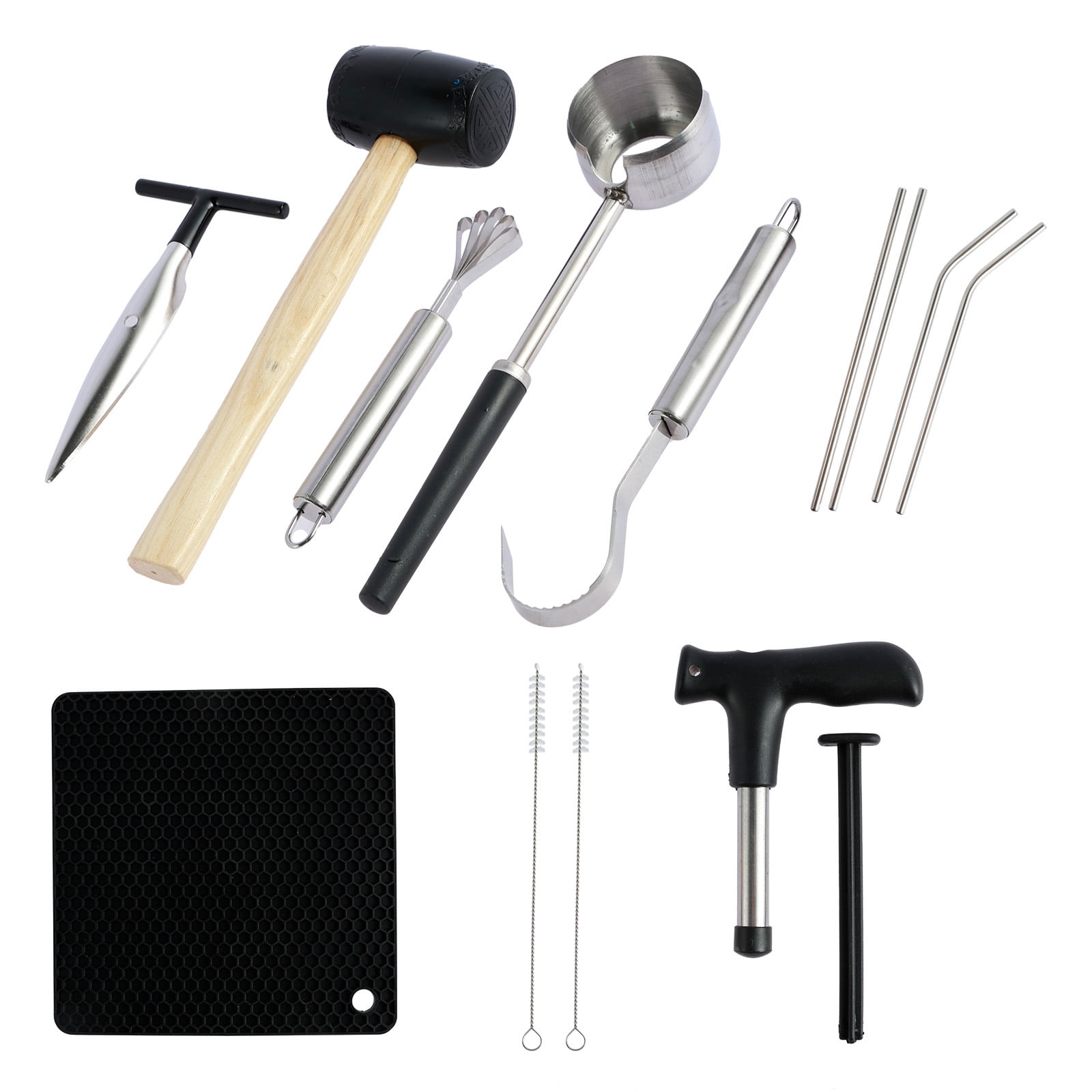 Adifare Coconut Opener Tool Set Food Grade Stainless Steel Young ...