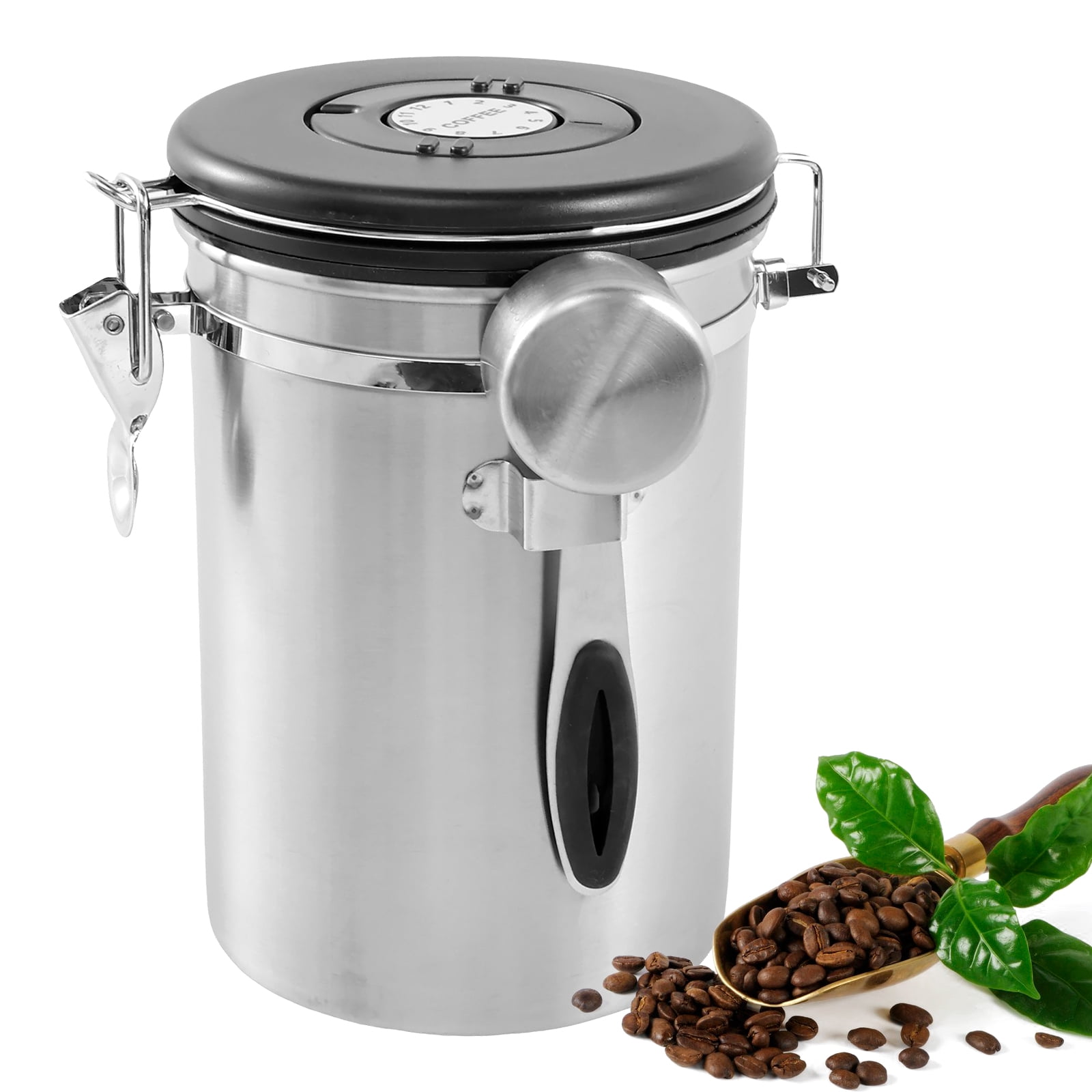 Adifare Coffee Canister 60oz Stainless Steel Canisters Airtight Coffee ...