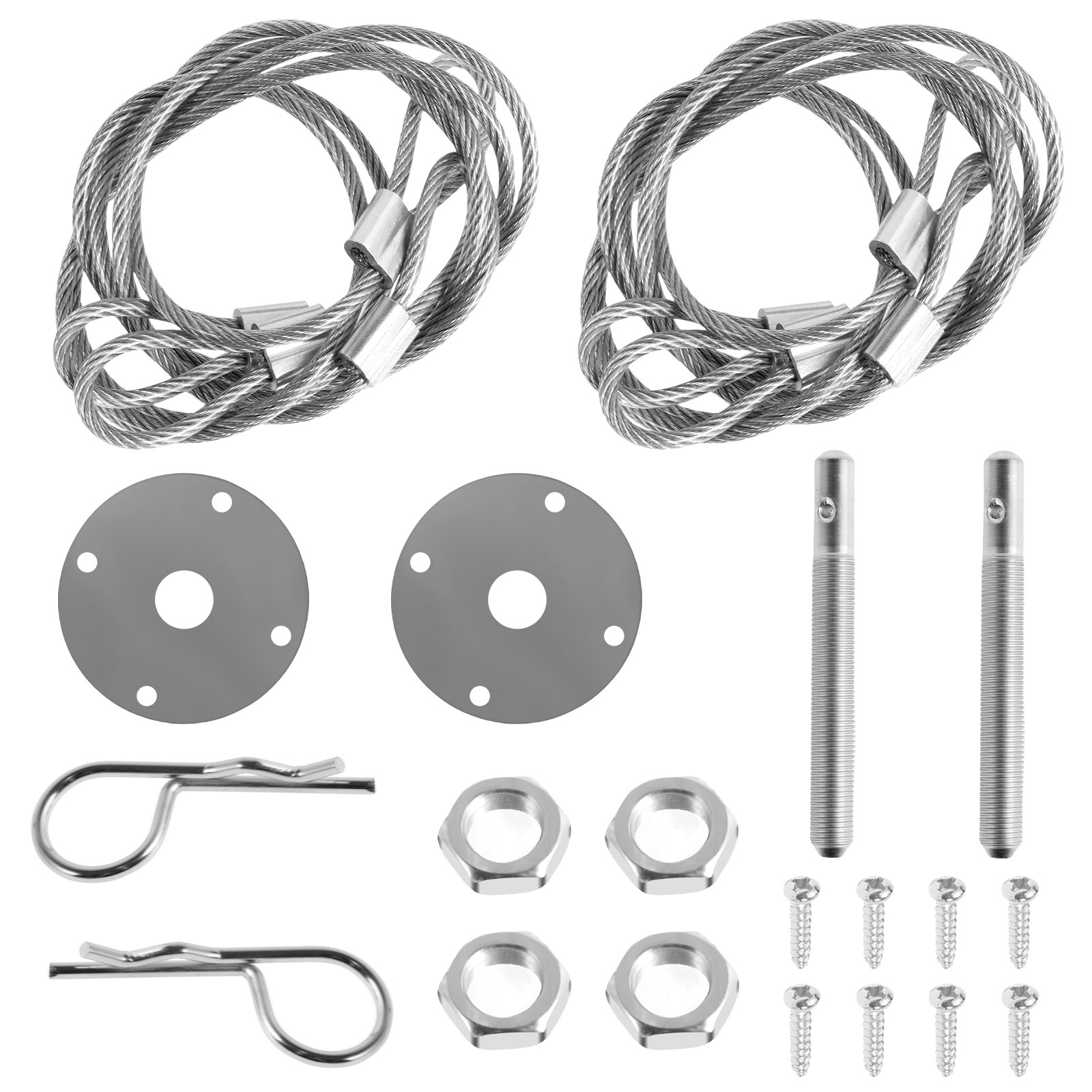 Adifare Hood Pin Plate Lock Kit Engine Hood Pin Bonnet Lock Stainless ...