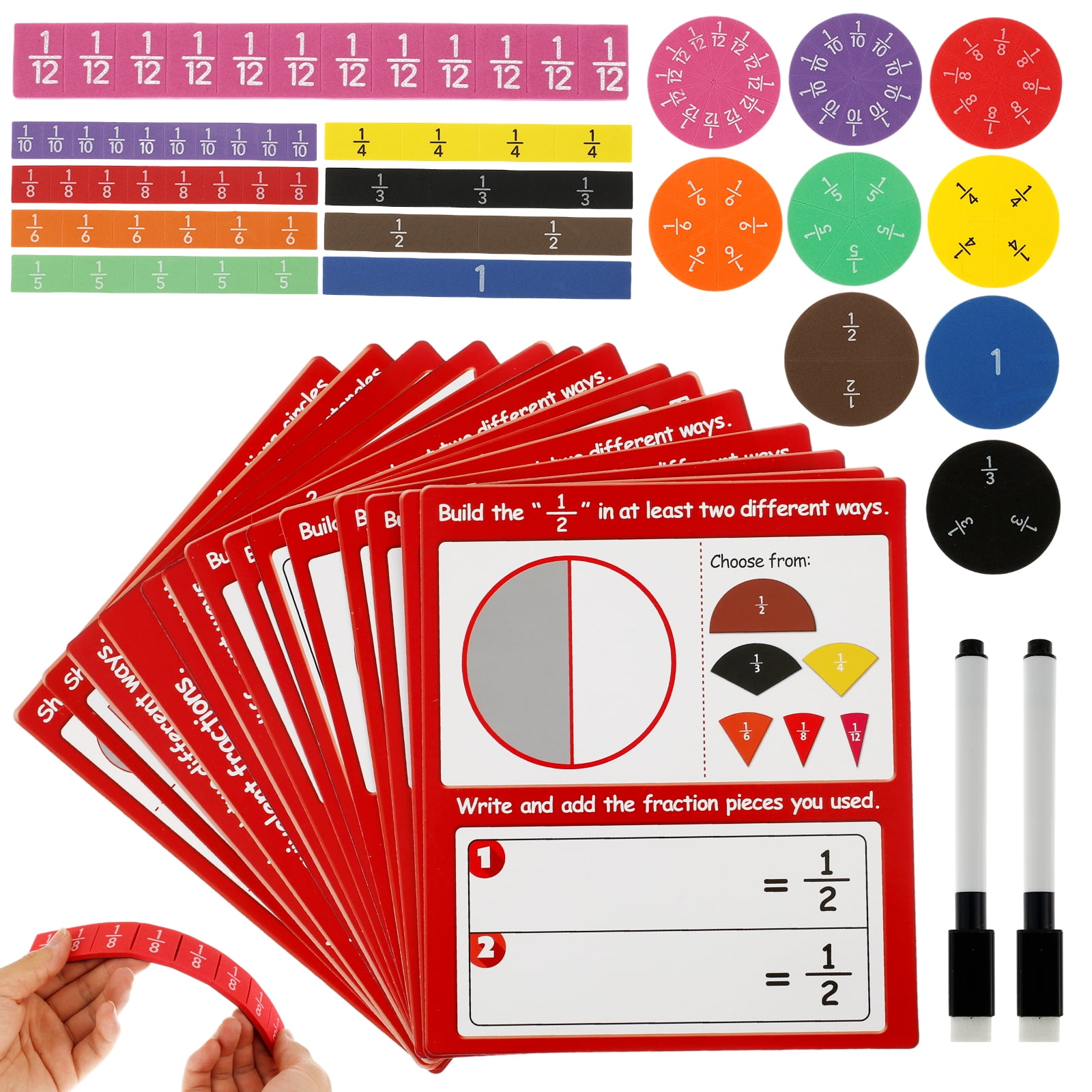 Adifare Magnetic Fraction Tiles & Fraction Circles Set,Magnetic ...