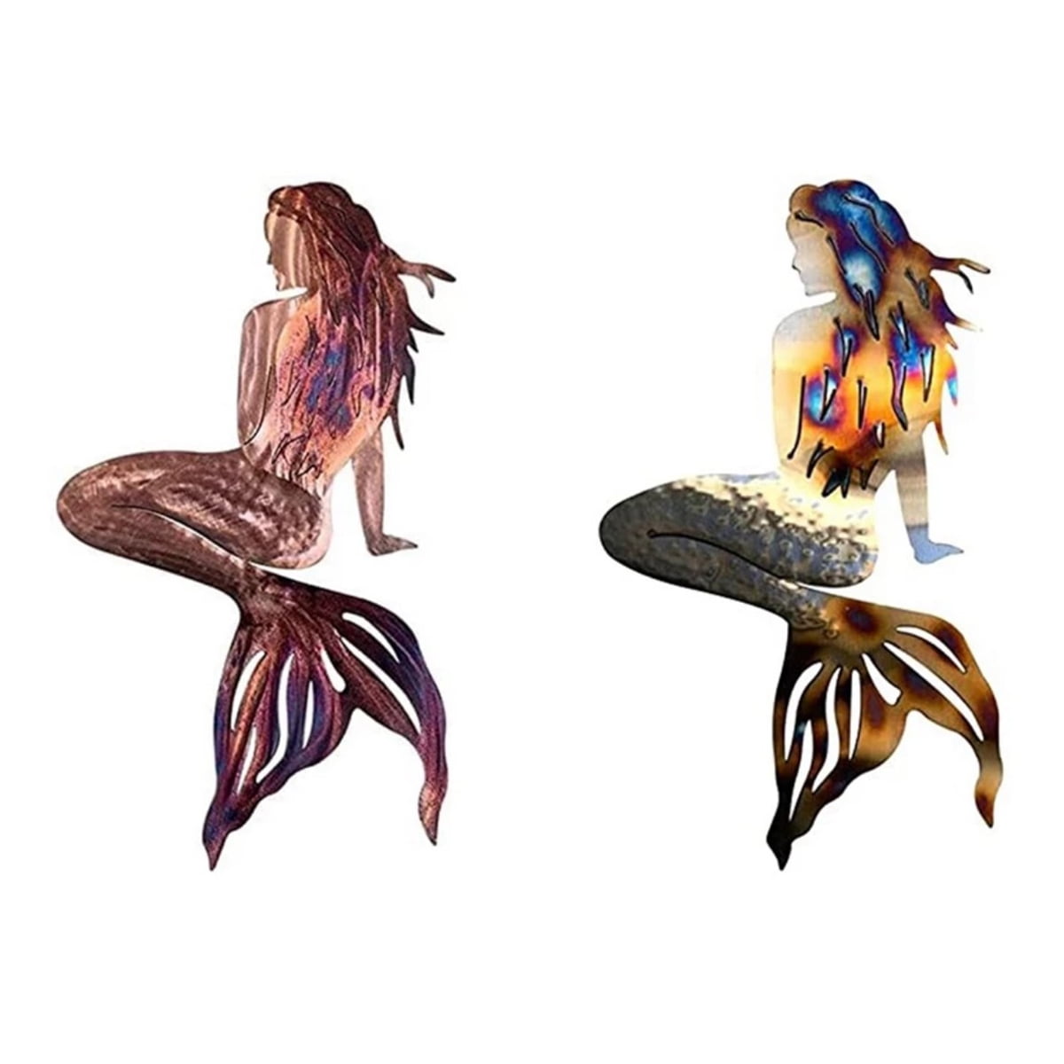 Adifare Mermaid Art Wall Decor,Metal Wrought Iron Mermaids Handmade ...