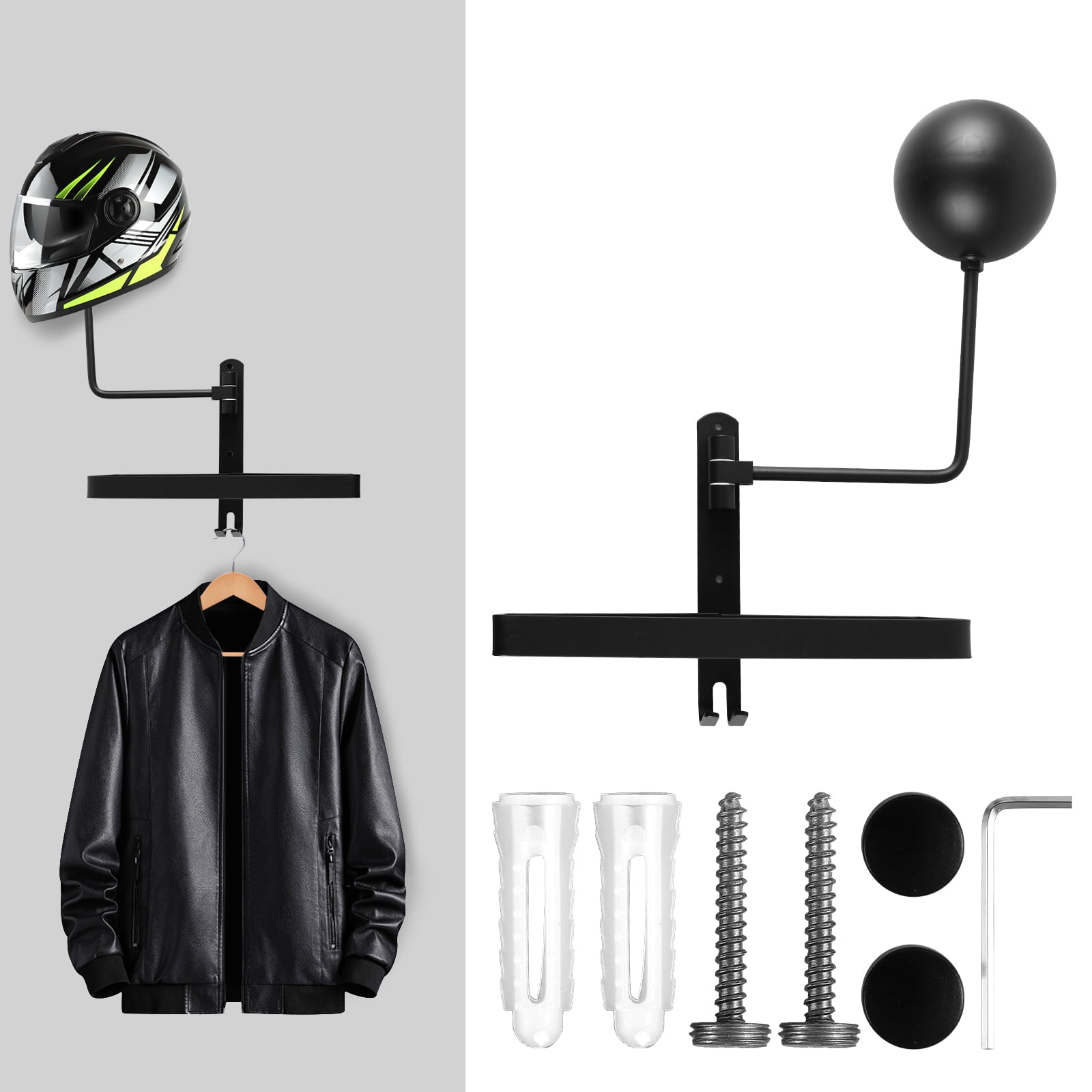 Adifare Motorcycle Helmet Holder Wall Mount Helmet Rack 180 Degree ...